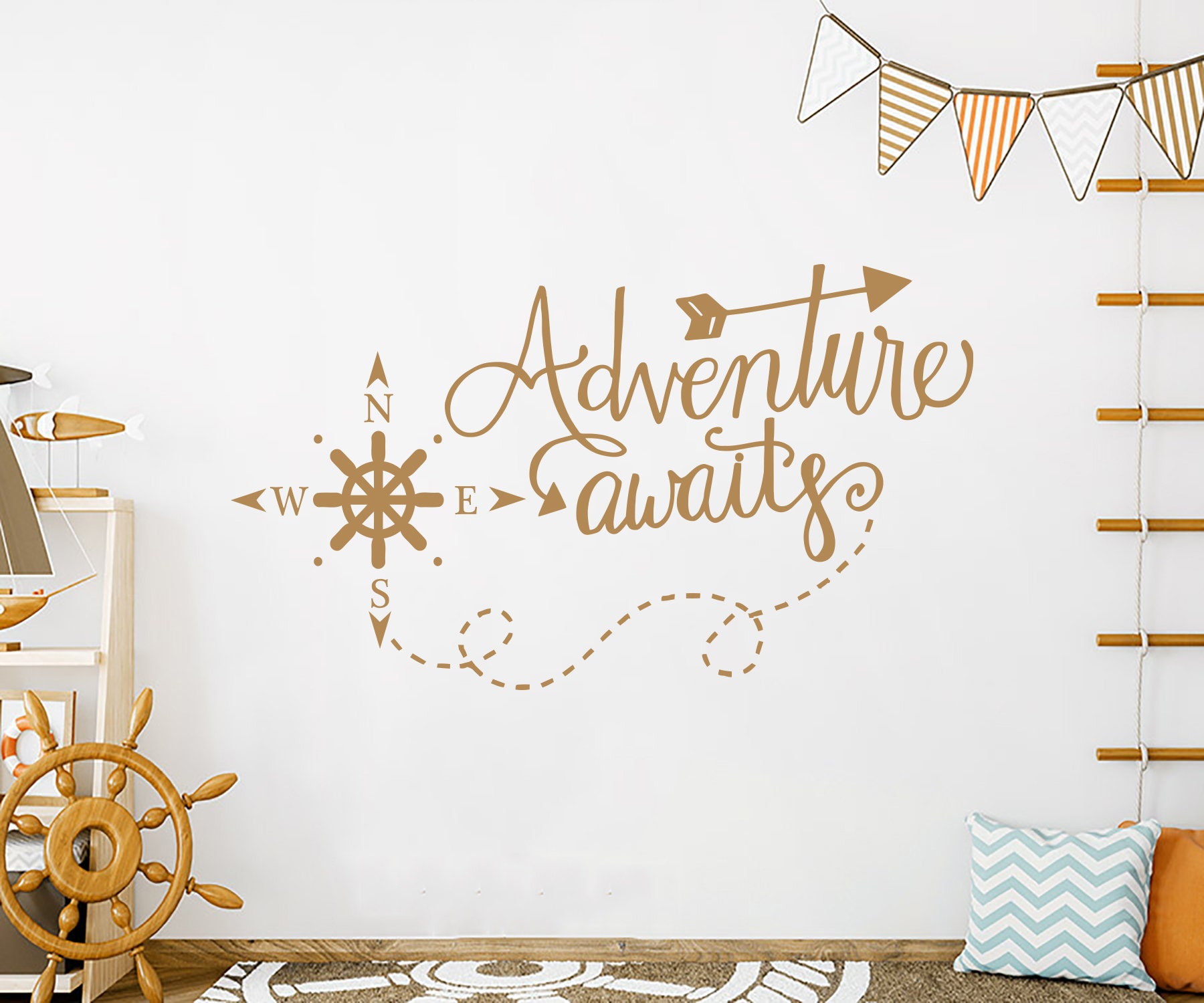 Adventure Awaits Wall Decals Vinyl Stickers Decal Nautical - Etsy UK