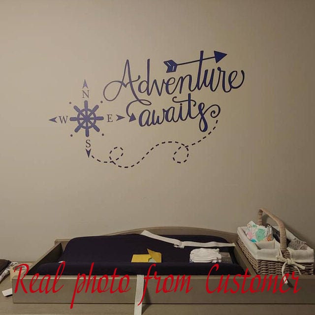 Adventure Awaits Wall Decals Vinyl Stickers Decal Nautical | Etsy UK