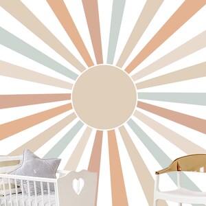 Boho Sun Wallpaper for Bohemian Room Removable. Sunshine - Etsy