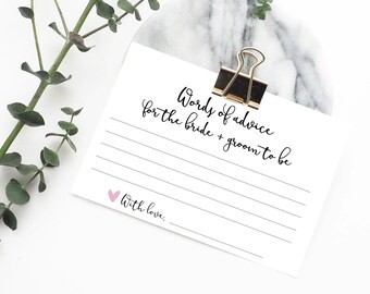 Advice for the Bride & Groom Roses Bridal Shower Printable - Etsy