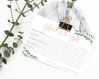 Wedding Advice Card for Bride and Groom - Etsy