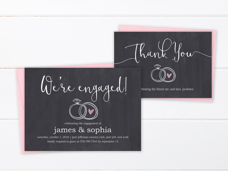 Rustic Printable or Printed Engagement Party Invitations - Etsy