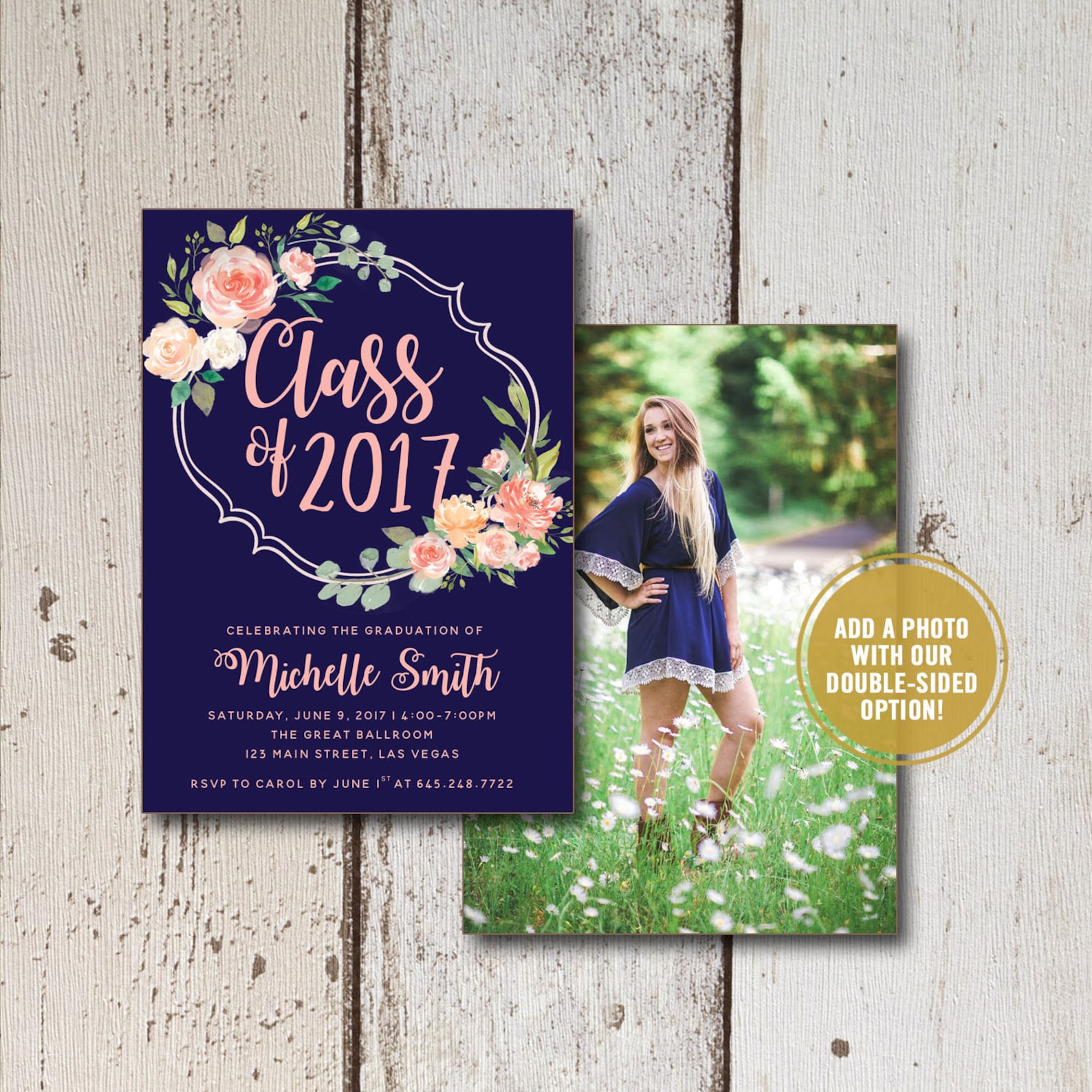 College Graduation Invitation Printed or Printable High - Etsy