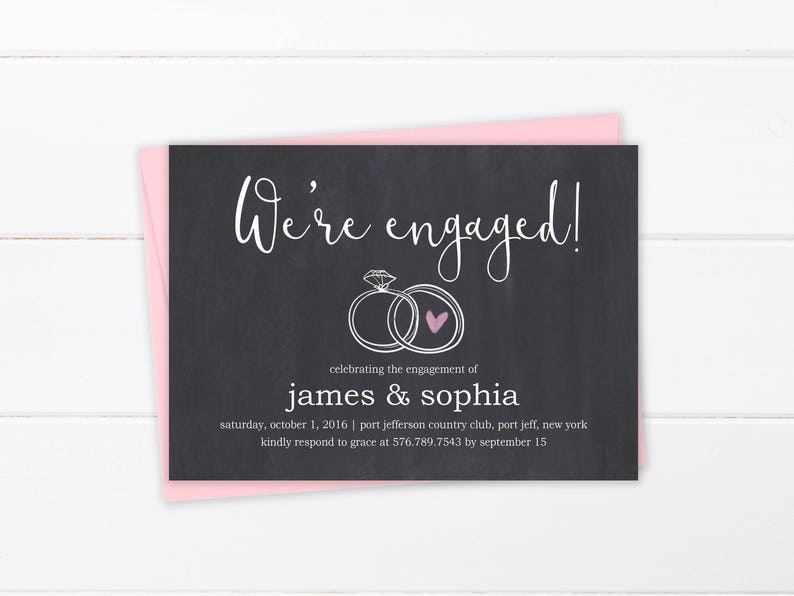 Rustic Printable or Printed Engagement Party Invitations - Etsy