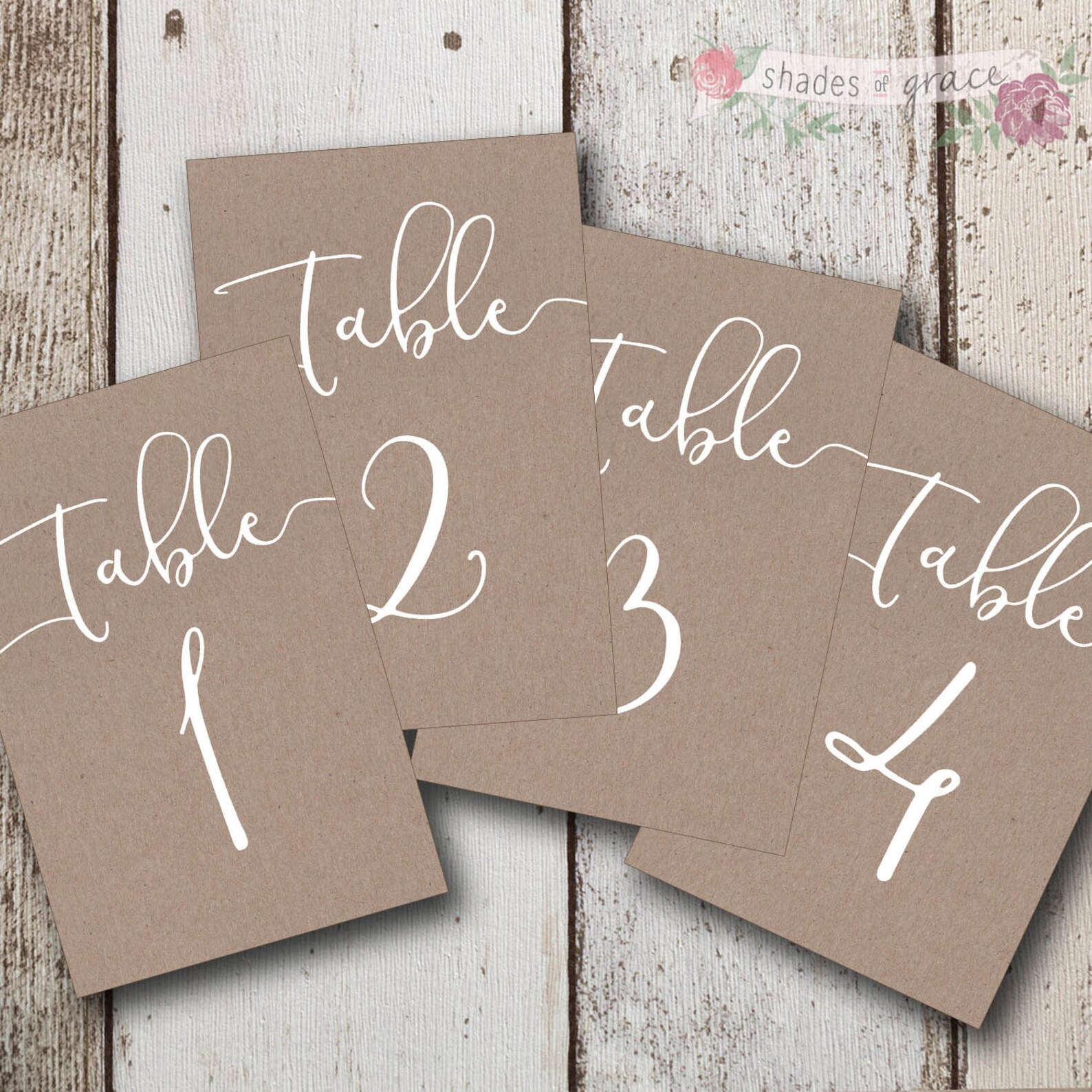 Rustic Table Numbers Printable Rustic Wedding Decor Brown - Etsy