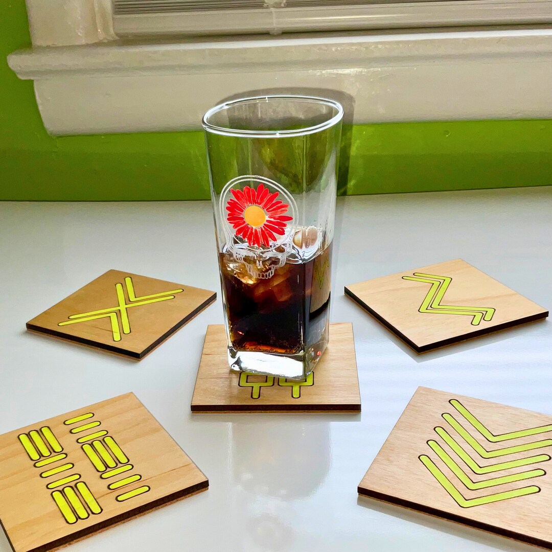 Billy Strings Coaster Set: Black Light Reactive Wood Coasters - Etsy