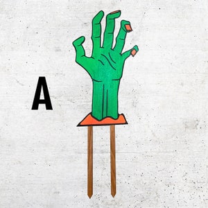 Zombie Hand Yard Stakes, Halloween Decor, 22" Tall, Black Light ...