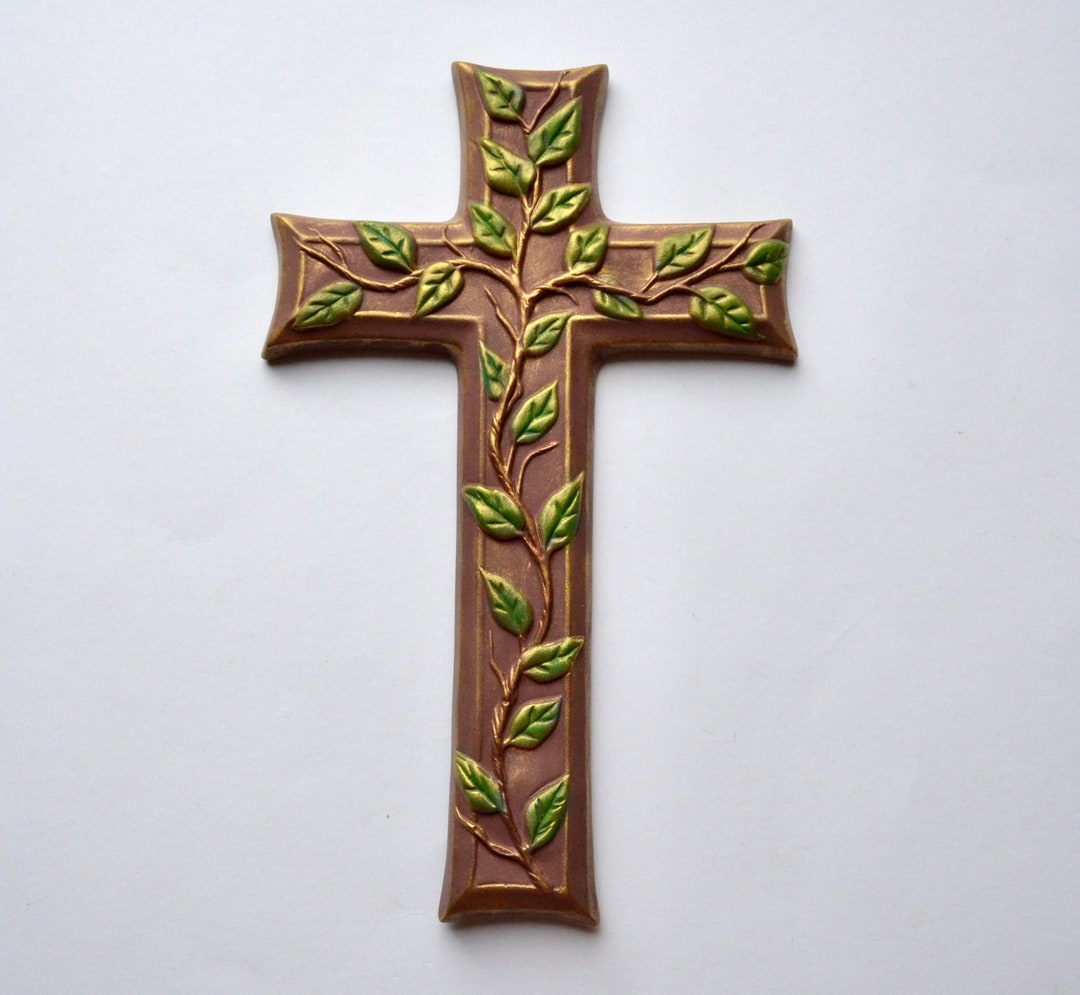 Ivy Cross Hand Painted and Hand Cast Easter Gift christian Wall Decor ...