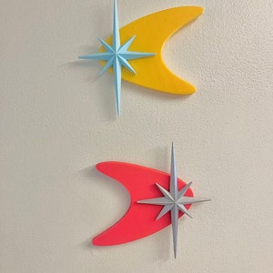 Mid Century Modern Boomerang Wall Decor, Retro Furniture Decor, Modern ...