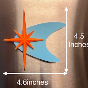 Mid Century Modern Boomerang Magnets, Retro Atomic Starburst, 1960s MCM ...
