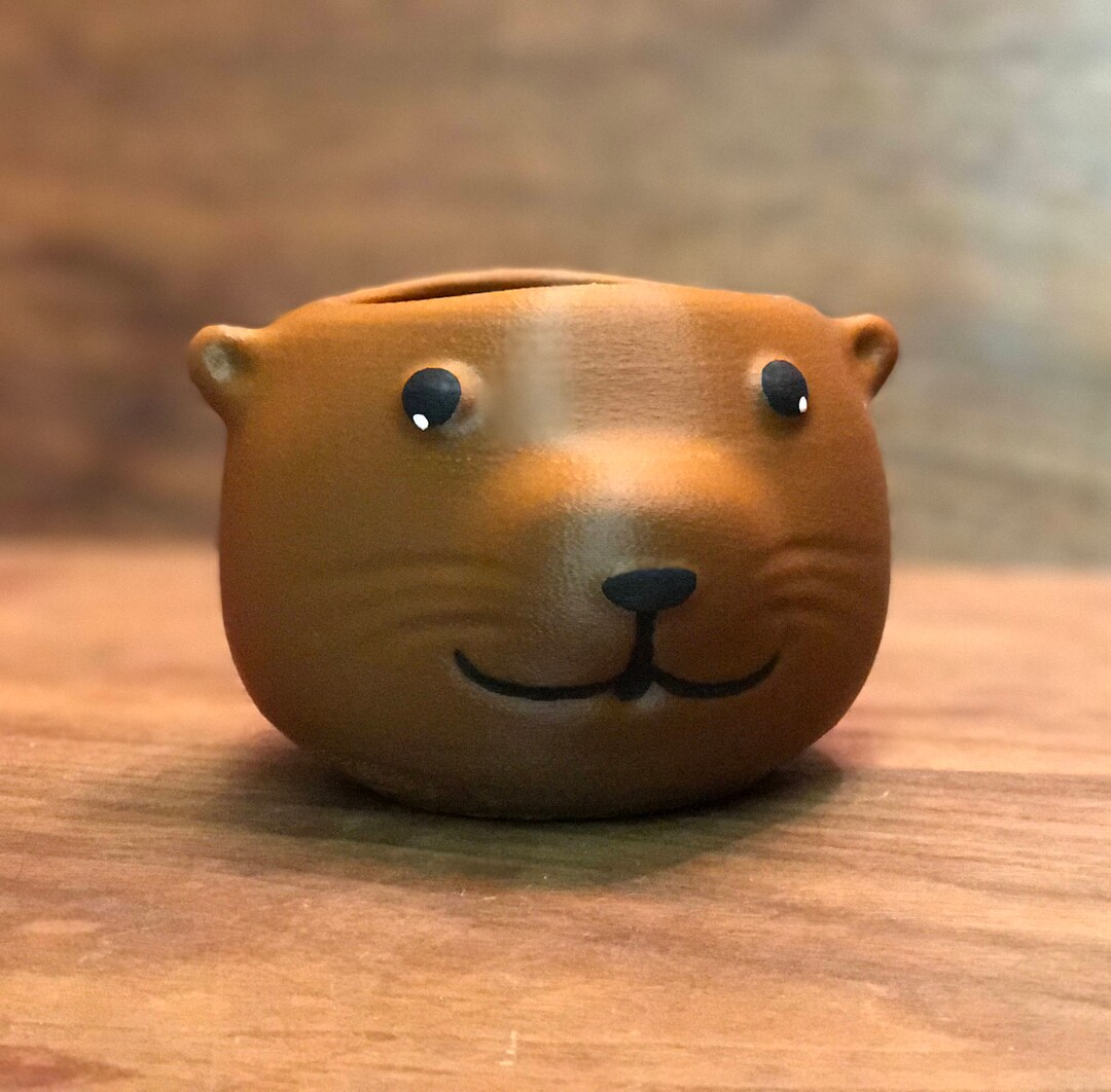Otter Planter, Sea Otter Gift, Otter Lover Decor, Desk Plant Pot, Gift ...