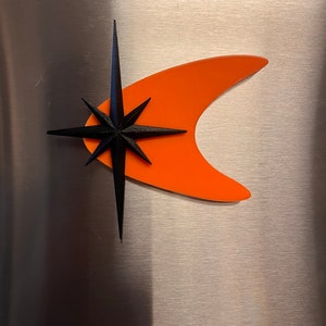 Mid Century Modern Boomerang Magnets, Retro Atomic Starburst, 1960s MCM ...