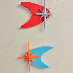 Mid Century Modern Boomerang Wall Decor, Retro Furniture Decor, Modern ...