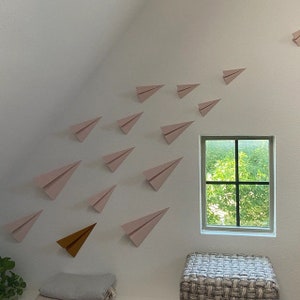 Paper Airplane Wall Decor, 3D Paper Plane Sculpture, Aviation Wall Art ...