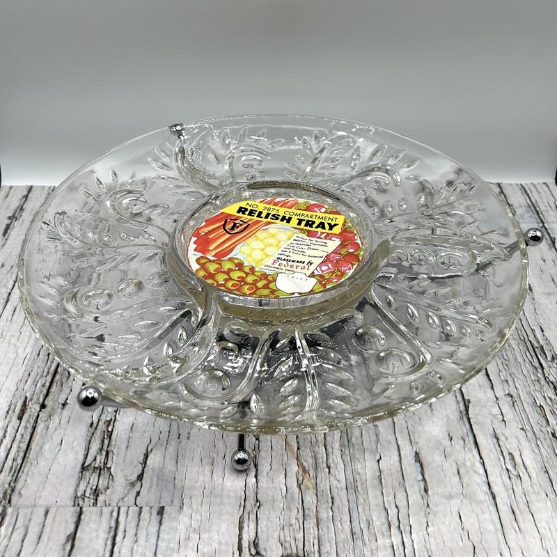 Glass Relish Tray - Etsy