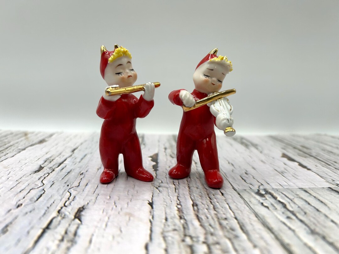 Vintage Napco Figurine, Little Red Devil, Red Pixie, Red Elf, , Mid ...