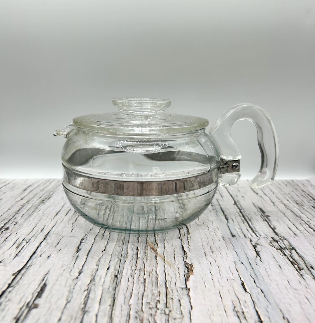Vintage Pyrex Teapot, Flameware Teapot 8446, Pyrex 8446 Teapot, Six Cup ...