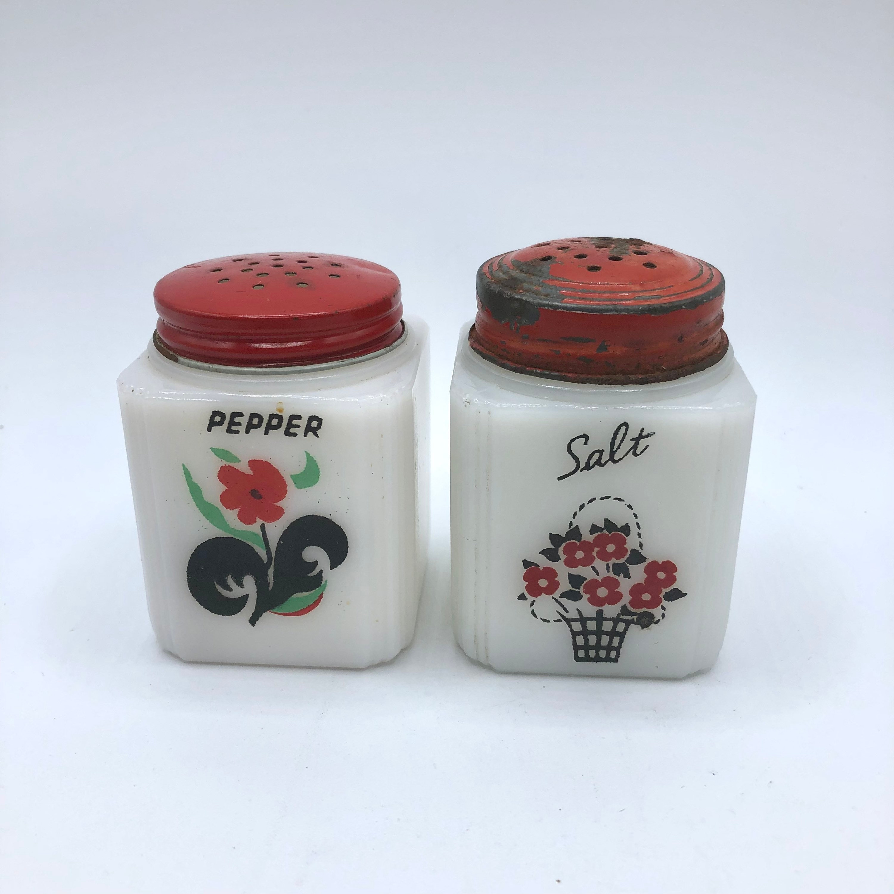 Vintage Milk Glass Shakers Salt & Pepper Shakers Tipp City - Etsy