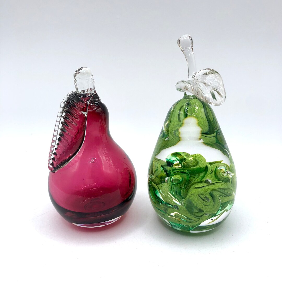 Vintage Paperweight, Glass Art Paperweight, Rossi Pear Paperweight ...
