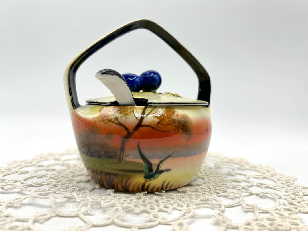 Vintage Notitake Lusterware, Noritake Jam Pot, Lustreware Condiment ...