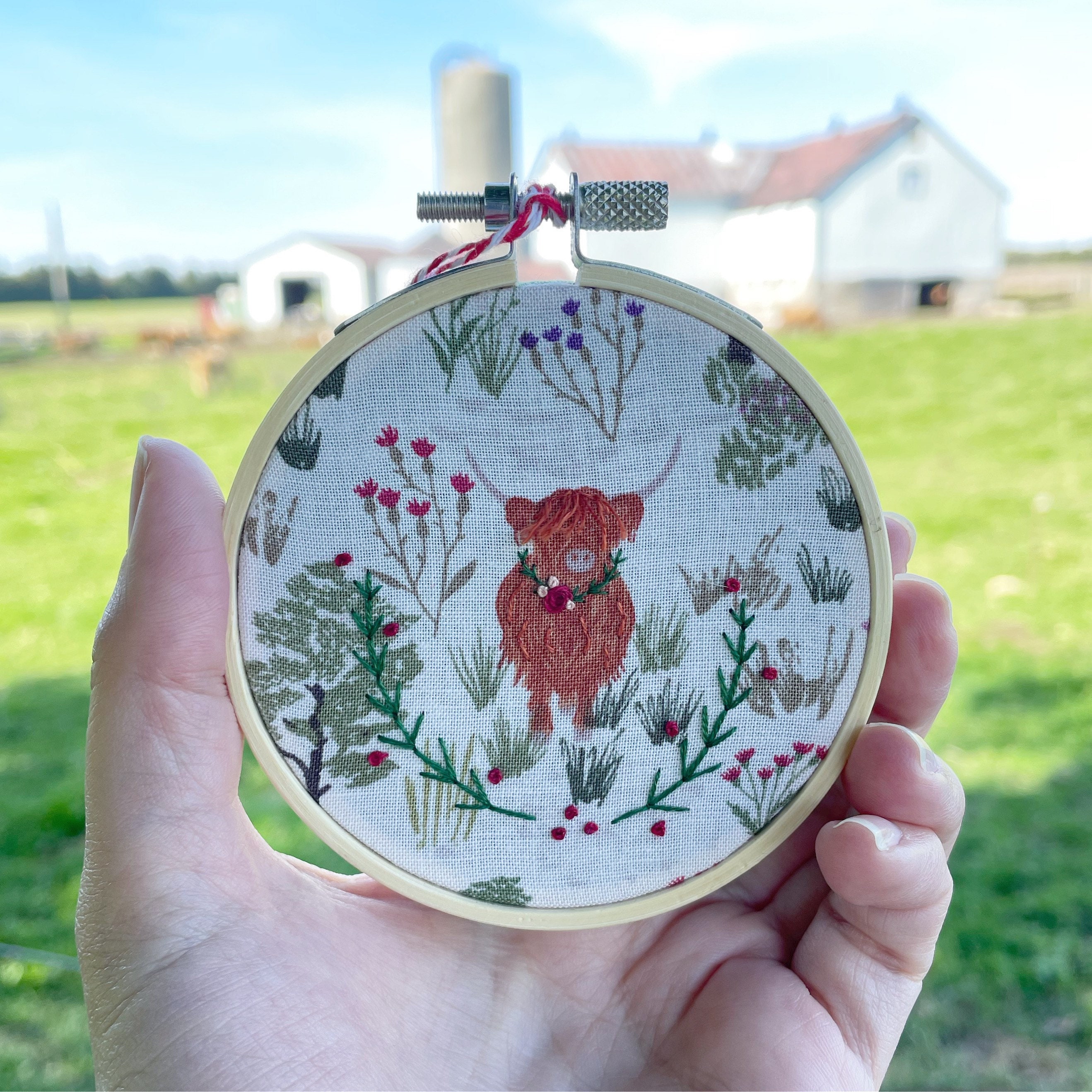 3” Highland Cow Hoop Ornament - Etsy Canada