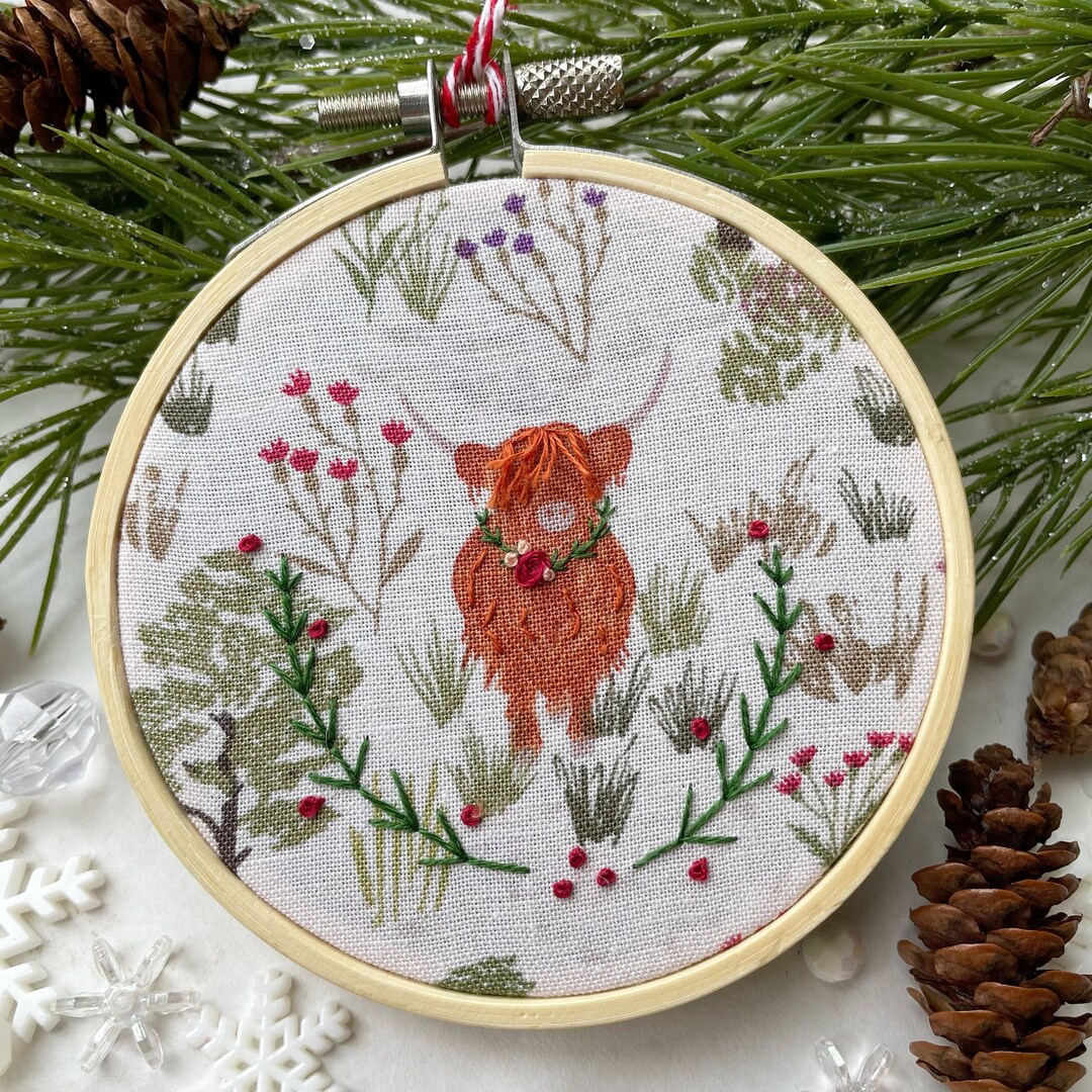 3” Highland Cow Hoop Ornament - Etsy Canada