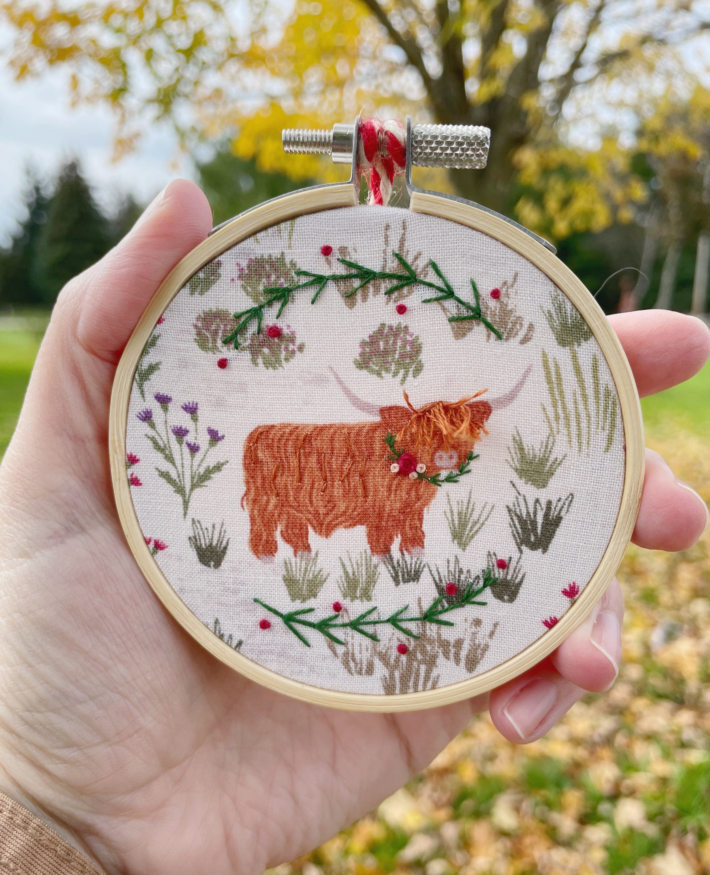 3” Highland Cow Hoop Ornament - Etsy Canada