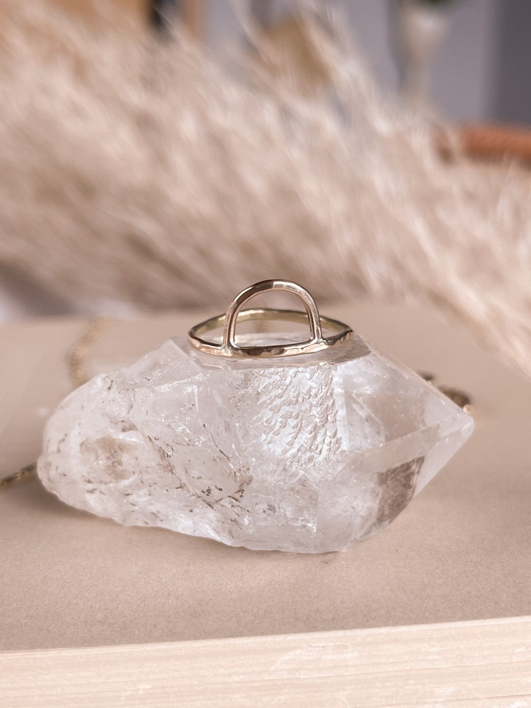 Half Moon Arch Ring, Half Circle Ring, Gold Arch Ring, Half Moon Ring ...