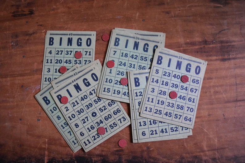 Vintage Bingo Cards Set of 3 Bingo Cards Mixed Media - Etsy