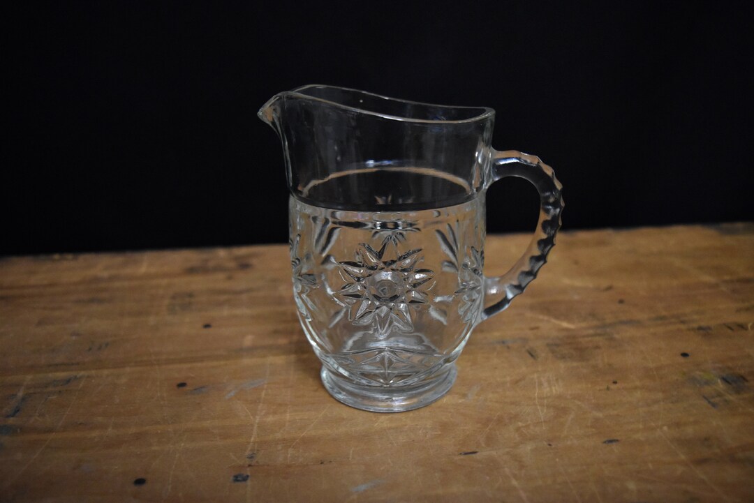 Anchor Hocking Early American Prescut Glass Pitcher Vintage Small ...
