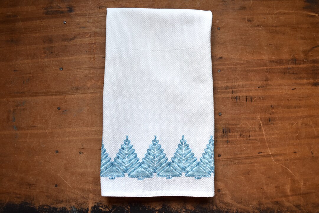 Vintage Huck Weave Kitchen Towel Huck Kitchen Towel Hand Stitched Huck ...