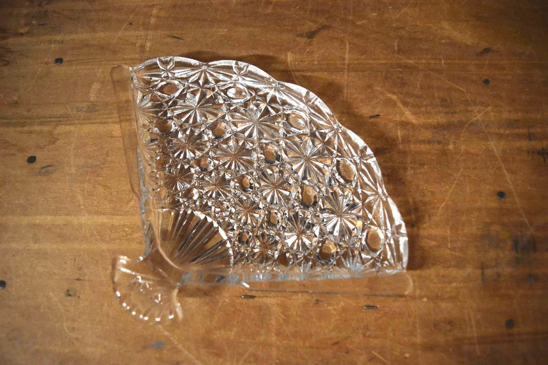 Avon Glass Fan Dish, Trinket Dish, Vintage Glass Catch All Dish ...