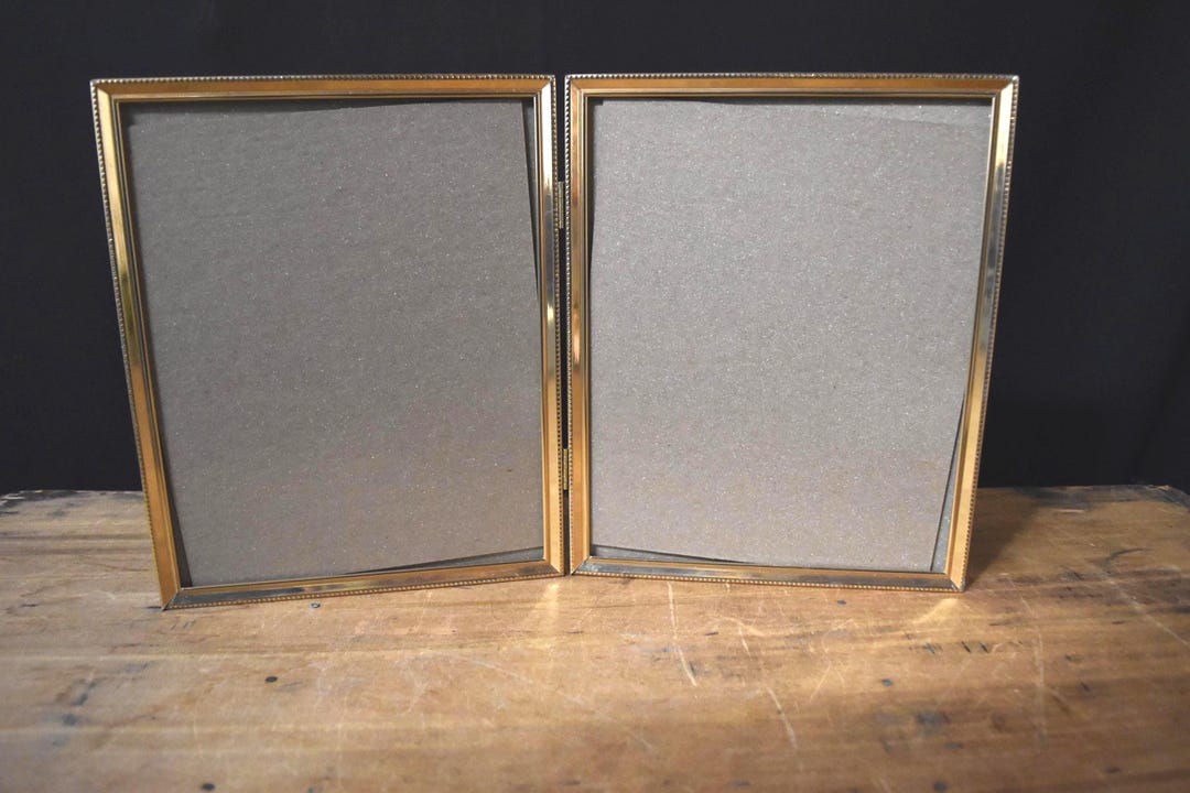 Vintage Double 8X10 Gold Metal Frame, 8X10 Gold Frame, Double Gold ...
