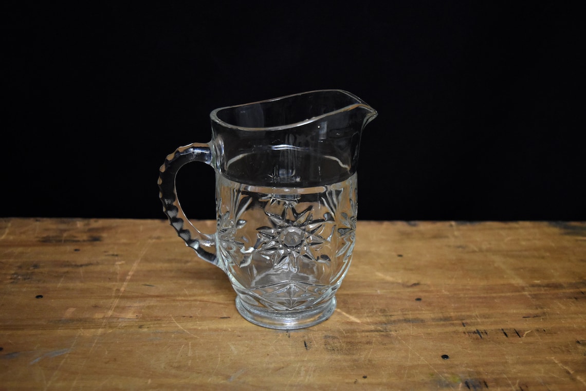 Anchor Hocking Early American Prescut Glass Pitcher Vintage - Etsy