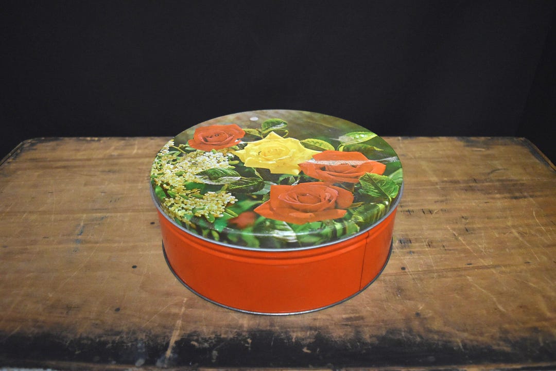 Vintage Sewing Tin With Rose Lid: Sewing Notions Kit - Etsy