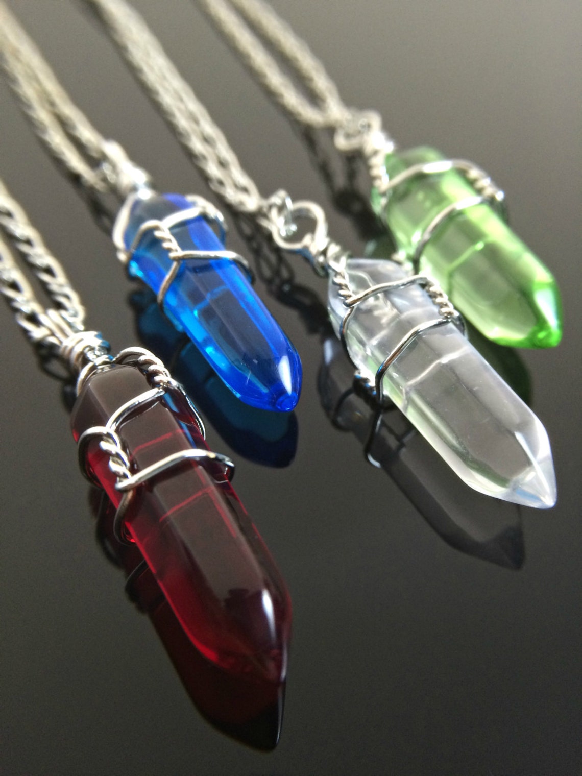 Crystal Necklaces Elemental Jewelry Fire Water Air Earth - Etsy