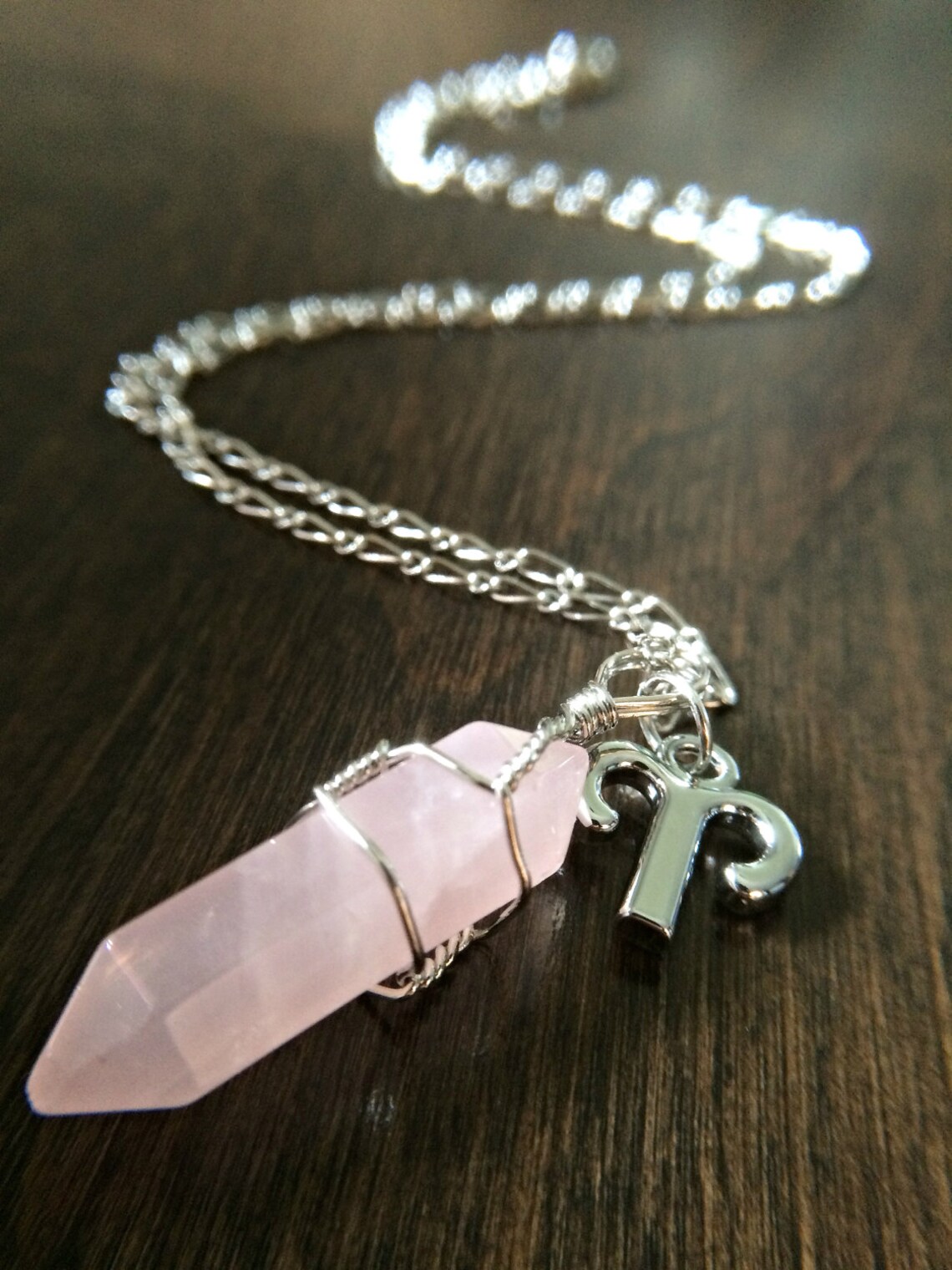 Rose Quartz Crystal Necklace Zodiac Jewelry Birthday Gift - Etsy