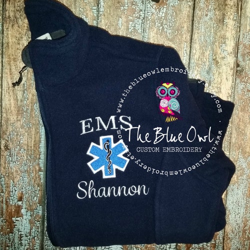 Star of Life Paramedic/emt/ems Custom Monogrammed Full Zip - Etsy