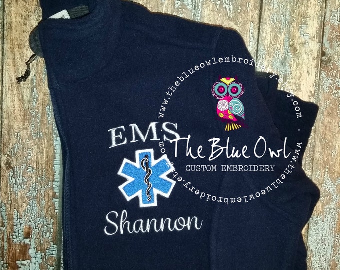 Star of Life Paramedic/emt/ems Custom Monogrammed Full Zip Fleece Jacket - Etsy