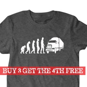Evolution T-shirt, Gift for Trucker, Truck Evolution, Funny T Shirt ...