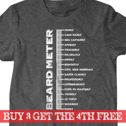 Beard Shirt Beard Gift Beard Meter Tee Hilarious Shirts for - Etsy