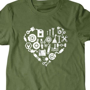 Car Shirt, Car Part Heart, Gift for Car Guy, Mechanic Shirt, Funny T ...