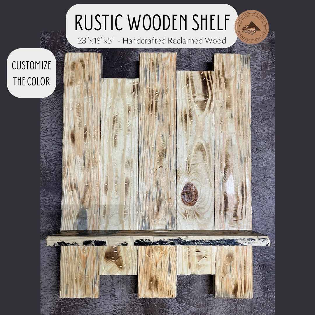 Reclaimed Wood Shelf | Rustic Wood Shelf | Rustic Decor | Farmhouse ...