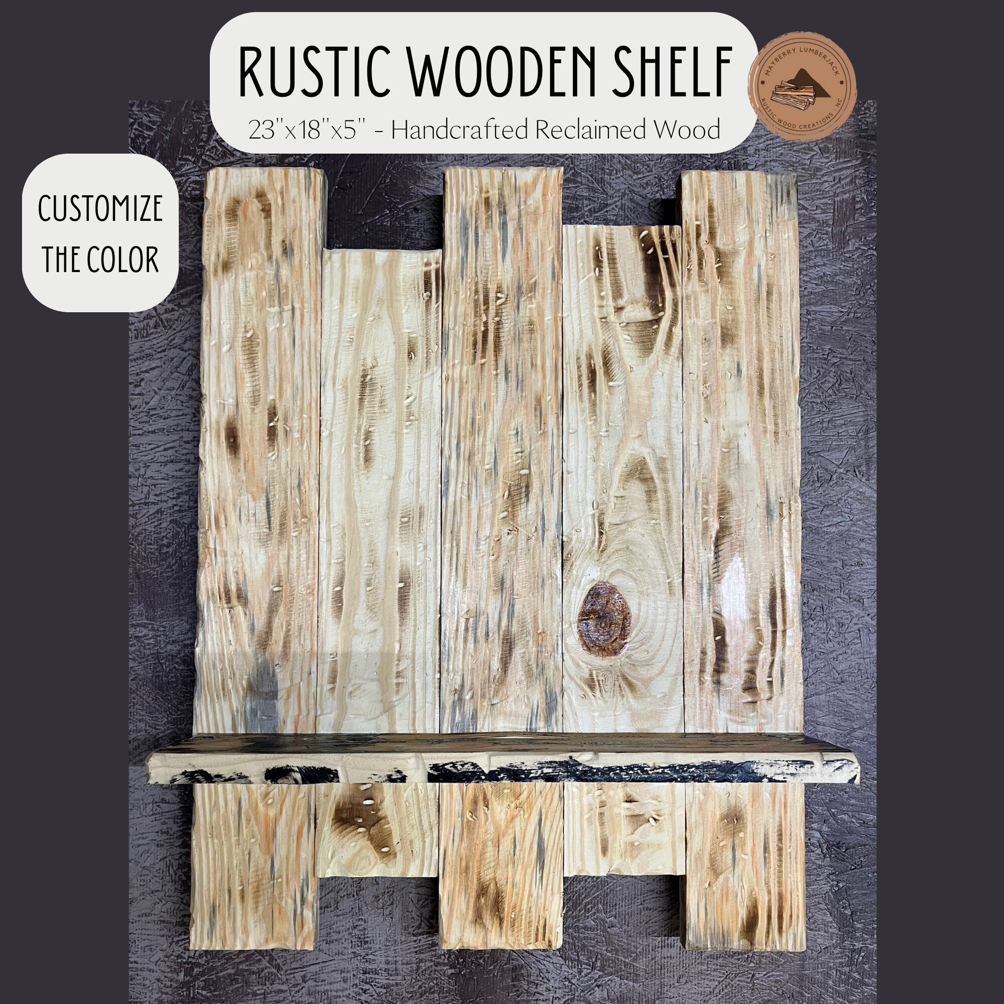 Reclaimed Wood Shelf | Rustic Wood Shelf | Rustic Decor | Farmhouse ...