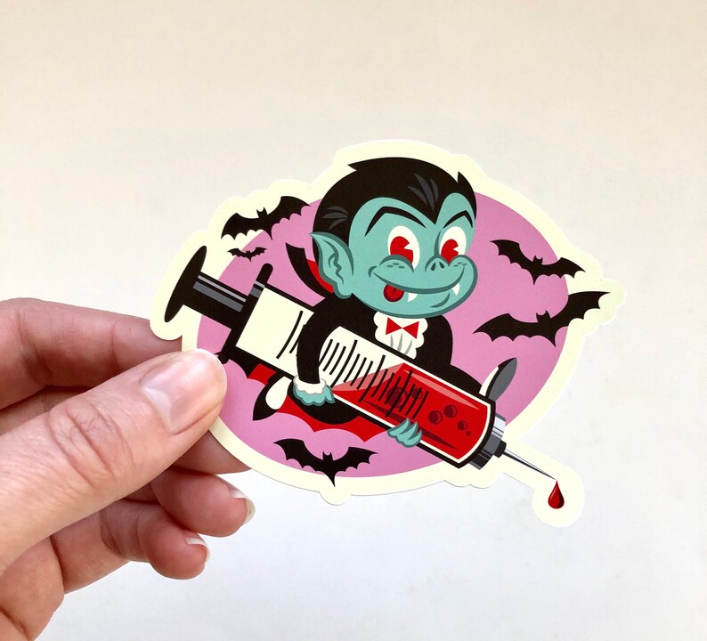 Gimme Your Blood Vampire Boy Vinyl Sticker Retro Horror - Etsy