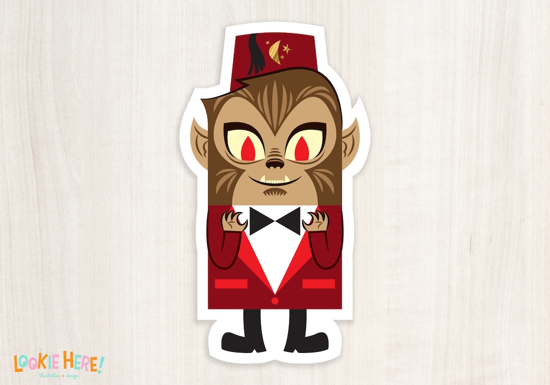 Wolf Boy Vinyl Sticker! Retro Monster Art! - Etsy