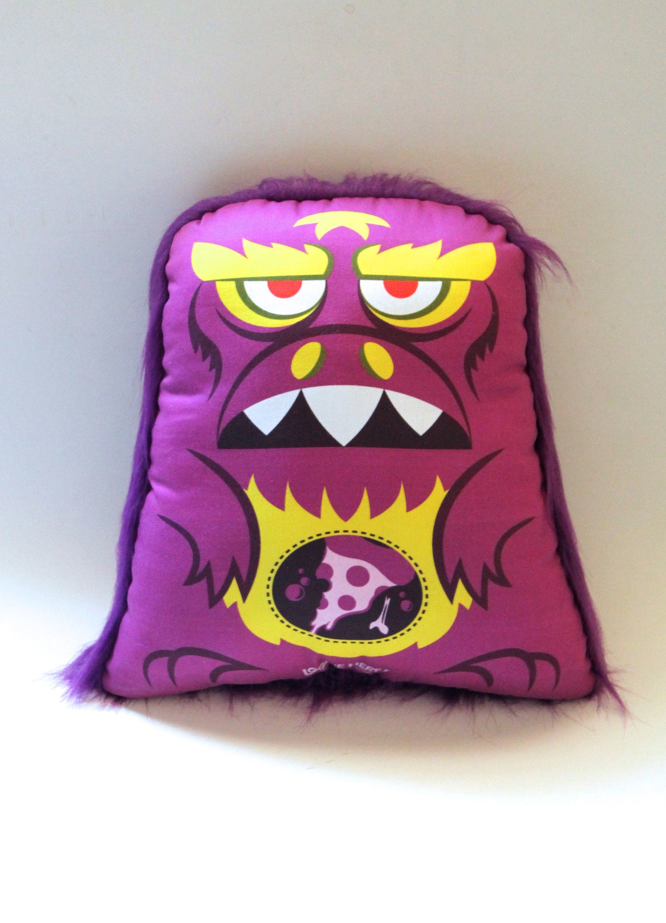 Pizza Fiend Handmade Purple Plush Pillow Doll Retro Cartoon - Etsy