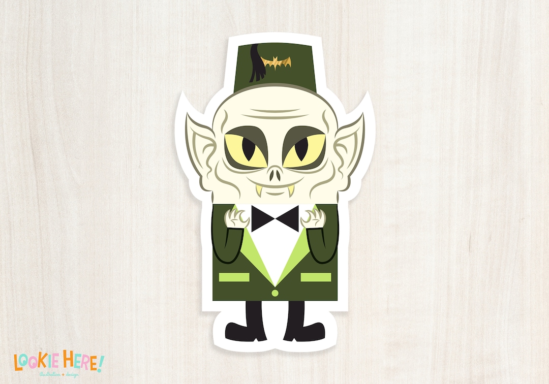 Nosferatu Boy Vinyl Sticker | Cute Retro Shriner Fez Cartoon Vampire ...