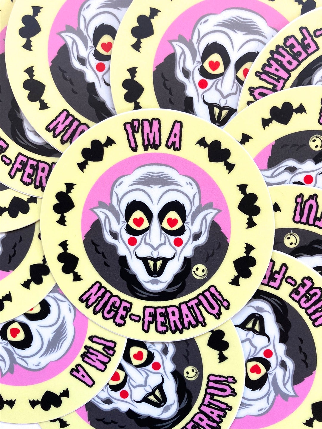 I'm A Nice-feratu! Nosferatu Vampire Funny Vinyl Sticker | Retro Silly ...
