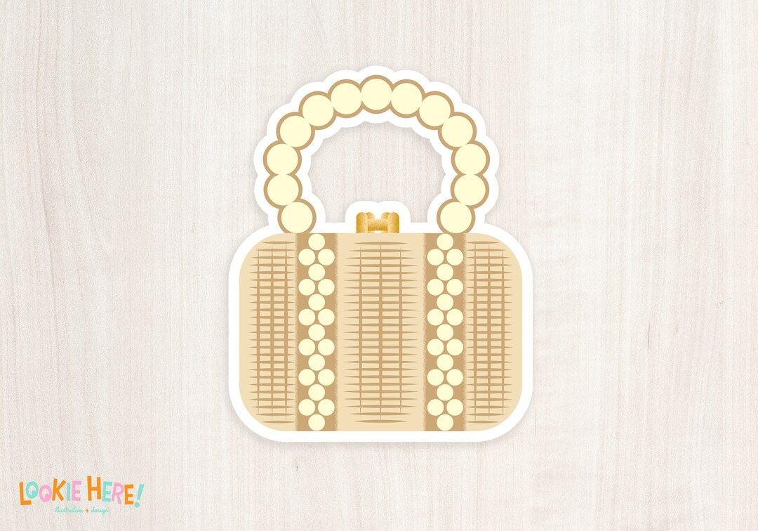 Rattan Woven Purse Vinyl Sticker - 2.5 Inches | Cute Sticker for Girls ...